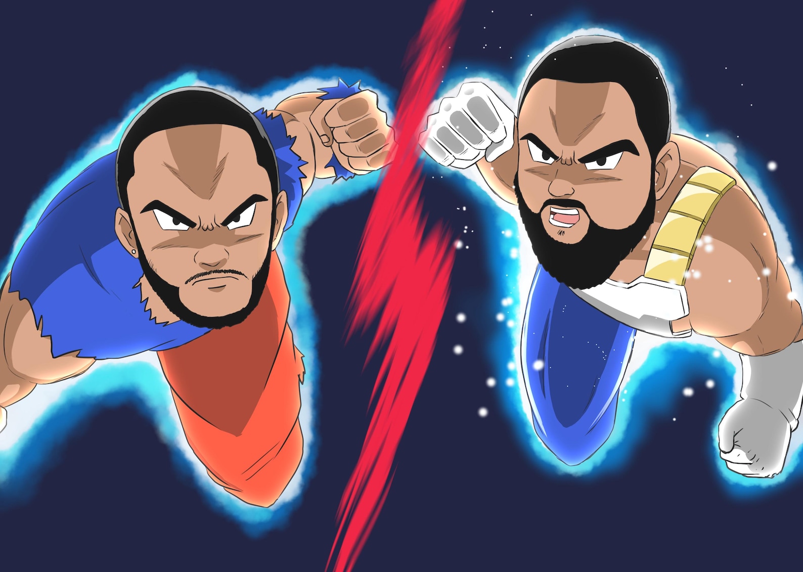 Custom Saiyan Portrait |personalized Super Fighter Anime Art | Unique ...