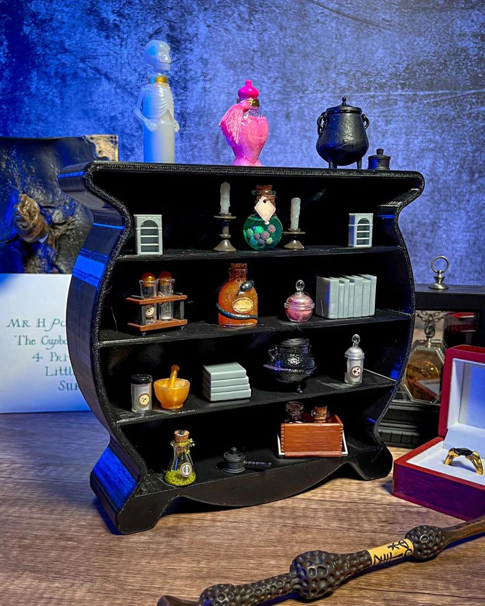 CAULDRON Shelf|harry Potter|miniverse Shelf|halloween Decor|bookend|3d ...
