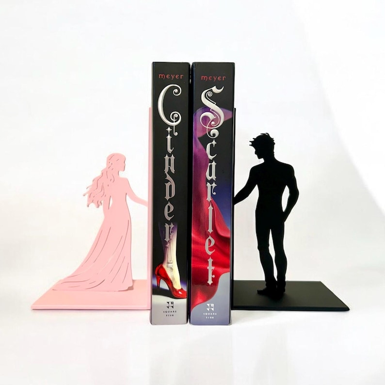 Romance Bookends, Romantic Couple Silhouette, Book Lover Gift, Fantasy ...