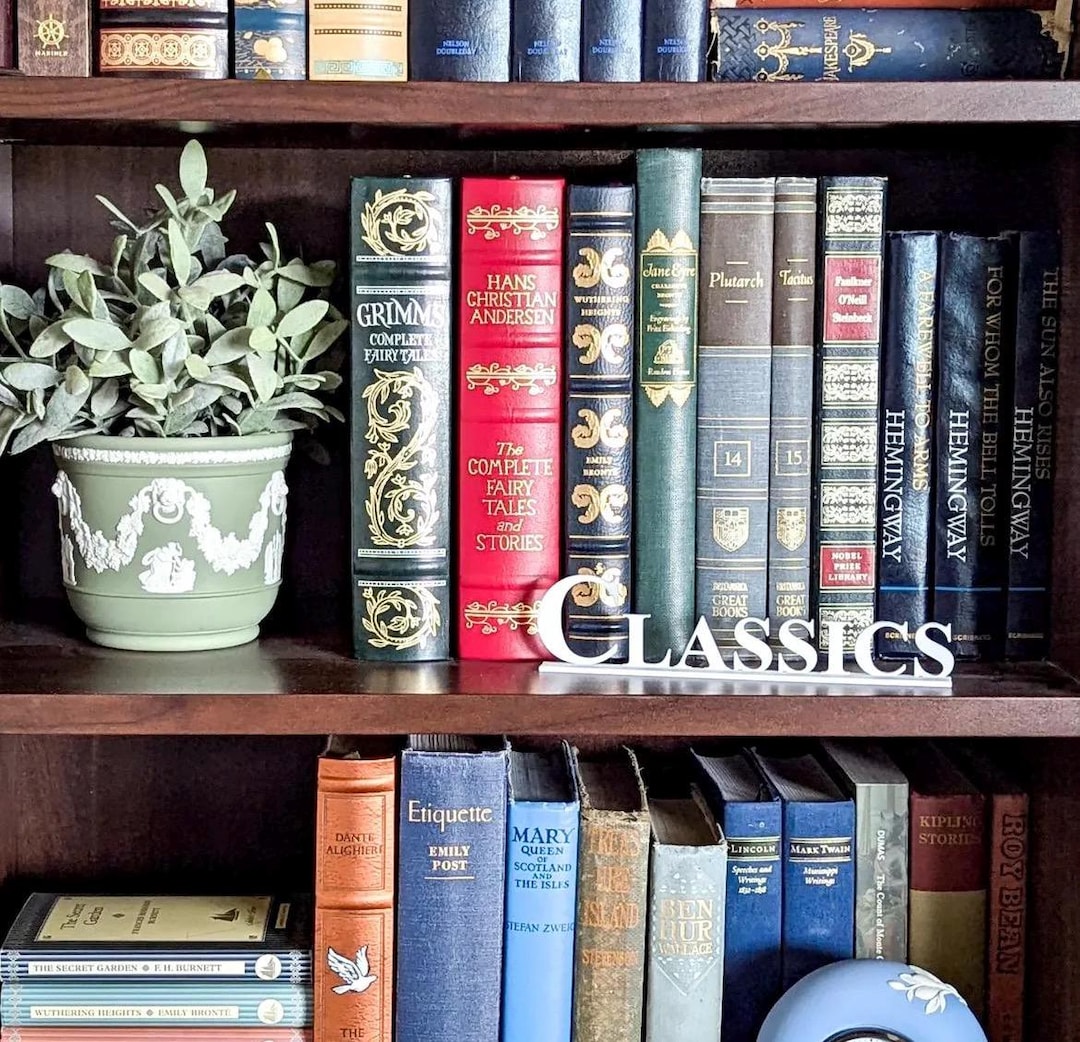 CLASSICS LIBRARY LEGEND | Book Genre Signs | Bookshelf Signs | Bookish ...