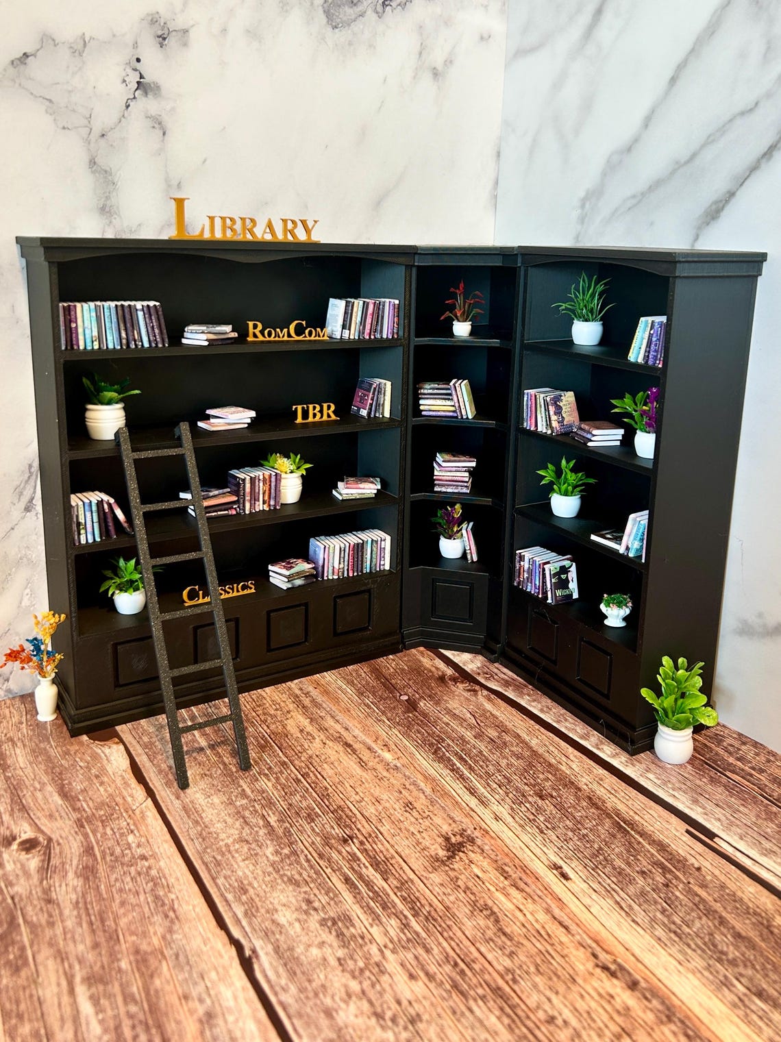 MINI LIBRARY | Mini Bookshelf | 1/12th Scale Replica Bookshelf ...