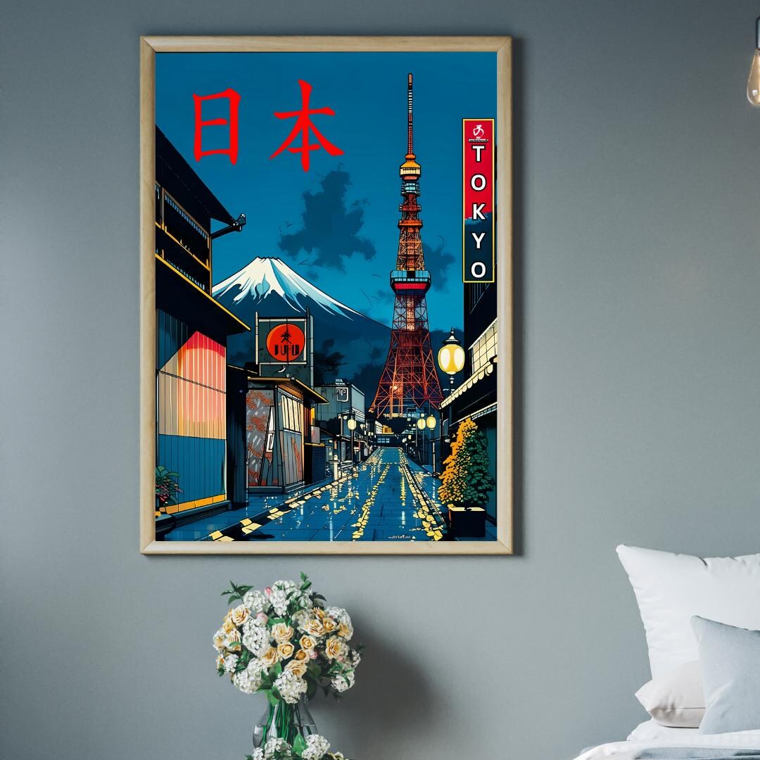Japanese Tokyo Cartoon Japanese Illustration, Anime Style City Nigh ...