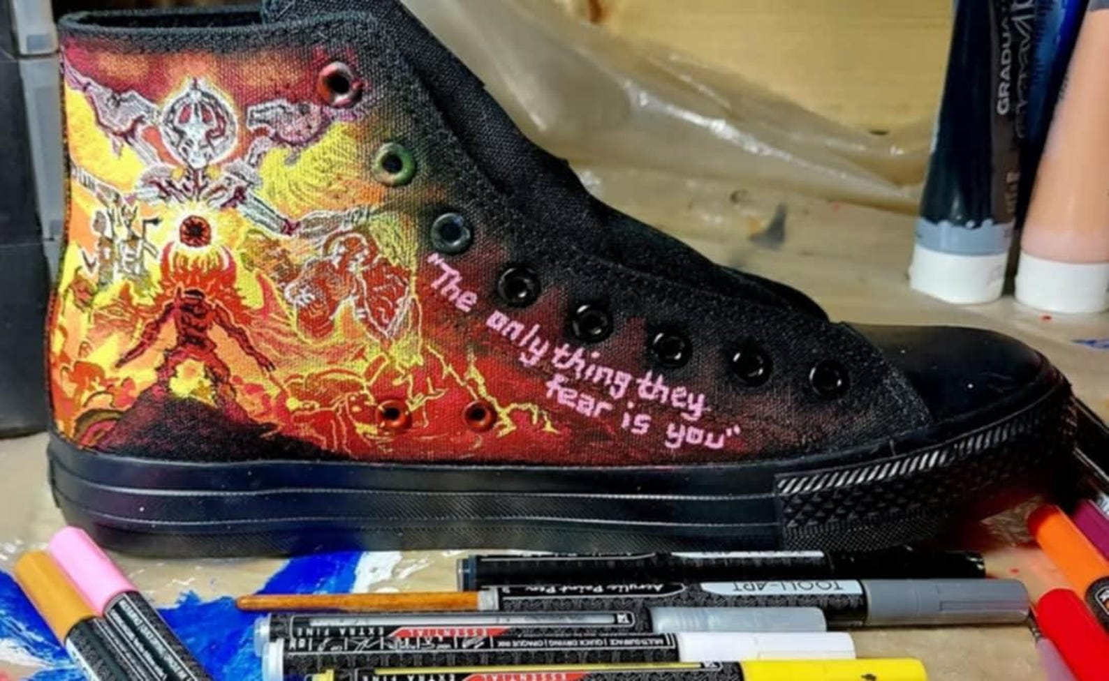 Bespoke Custom Painted Acrylic Shoes - Etsy UK