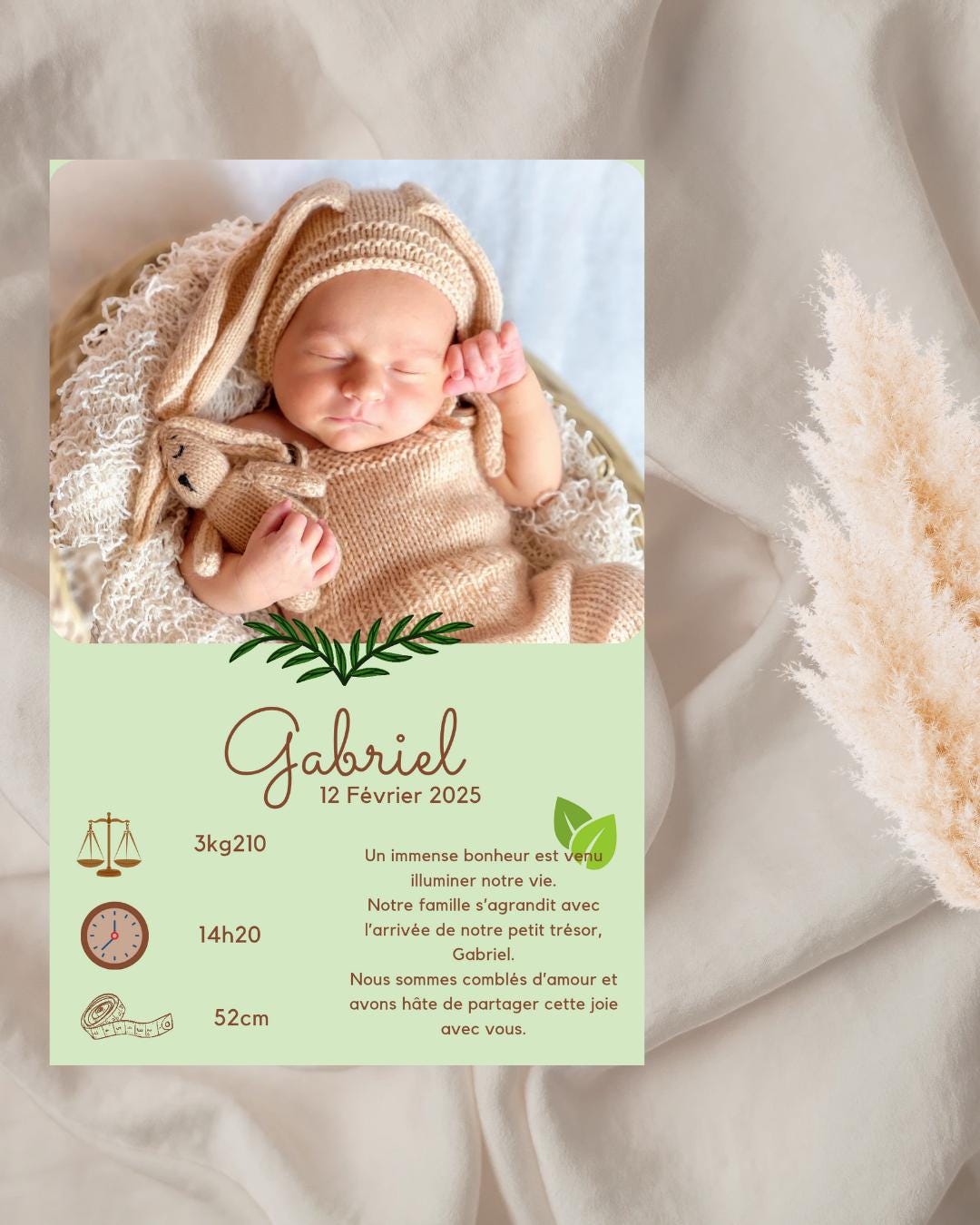 Personalized Birth Announcements With Photo - Set - Etsy
