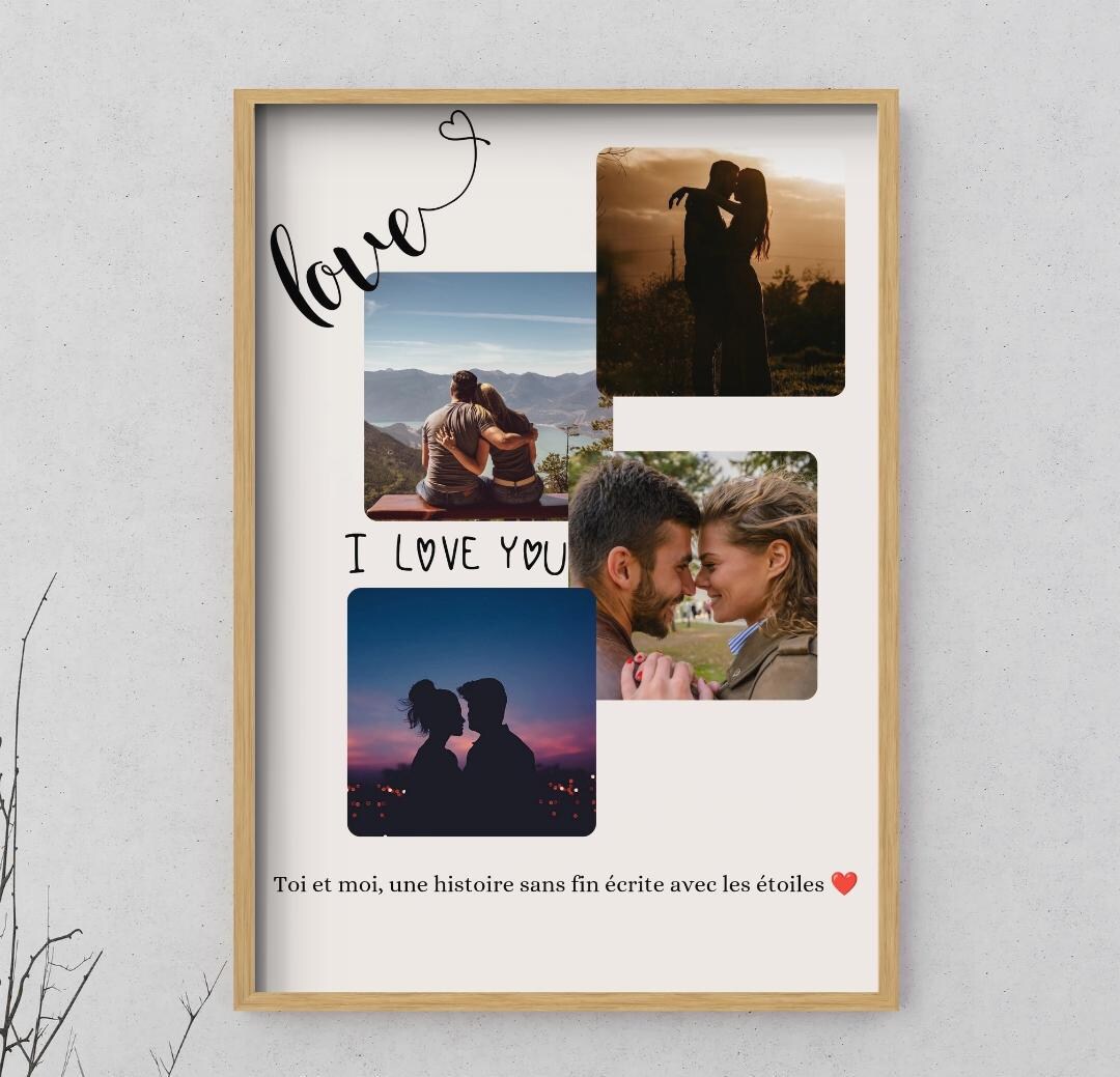 Personalized Couple Poster - With Your Photos - Print or Digital File ...
