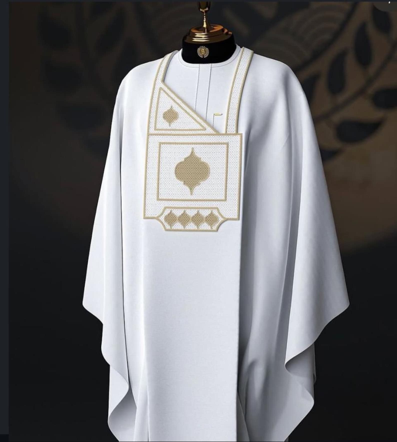 White Embroidered Nigerian Agbada: 3-piece Kaftan Set - Etsy