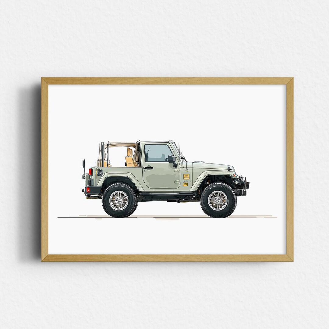 Sage Green Jeep Nursery Print – Adventure Car Wall Art for Kids Room ...