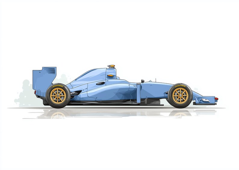 Blue Formula Race Car Nursery Print: Boys Room Decor (digital Download ...