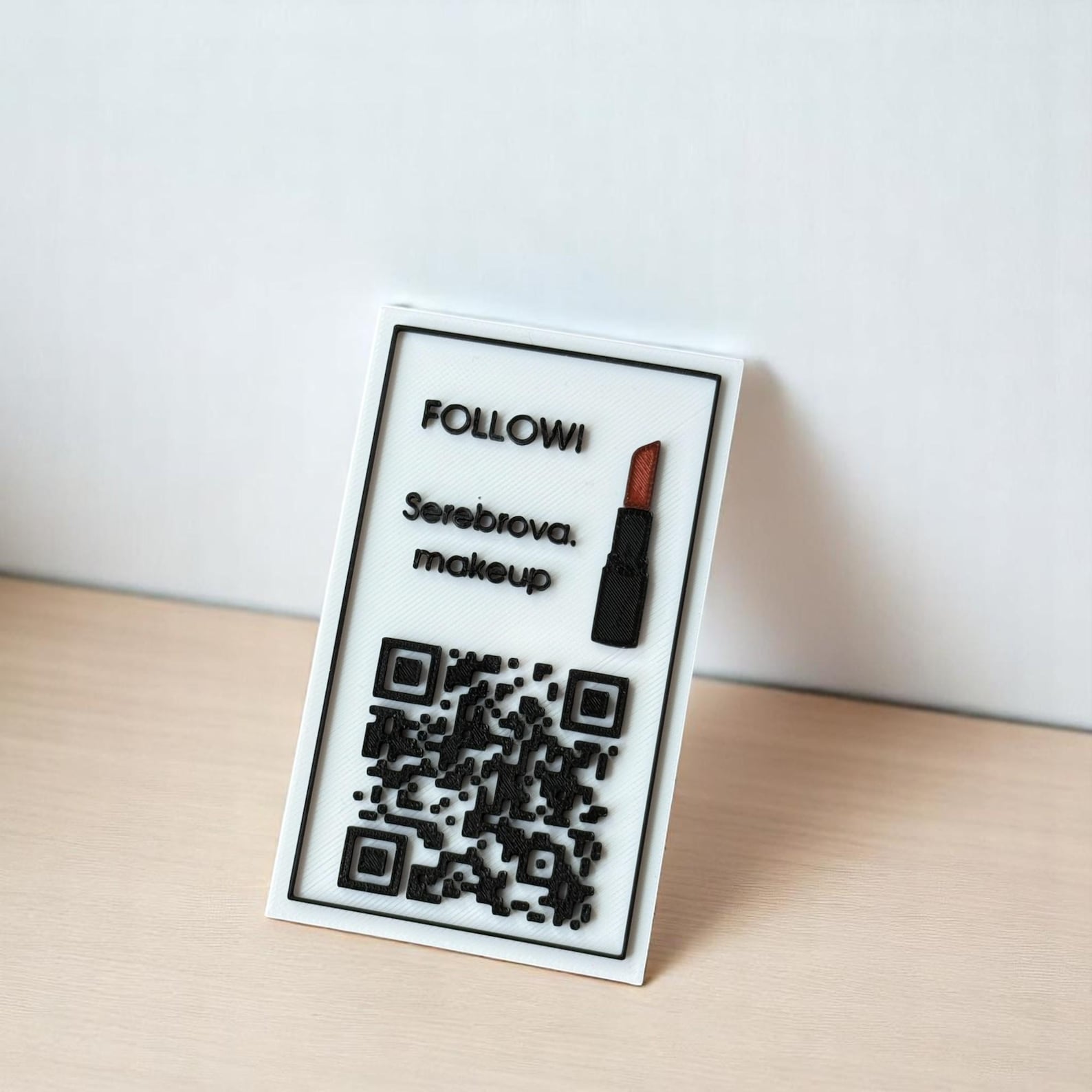 3D Printed Business Card With QR Code | Custom Desk Name Sign ...