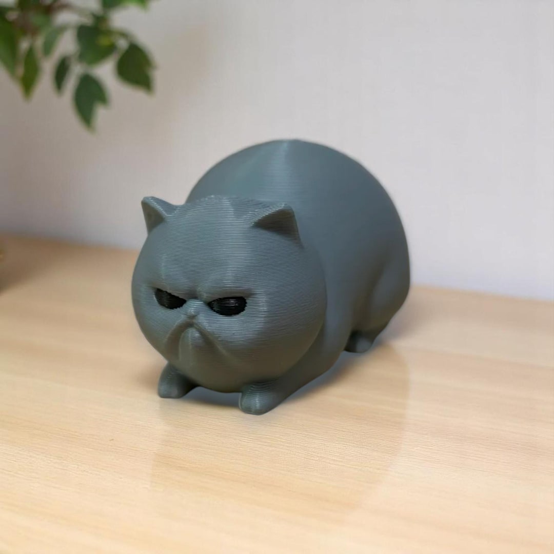3d Printed Grumpy Cat Figurine Angry Cat Desk Ornament Cute Cat