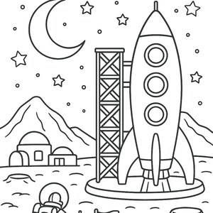 Space Coloring Pages for Kids – Printable Astronaut, Rocket & Alien ...