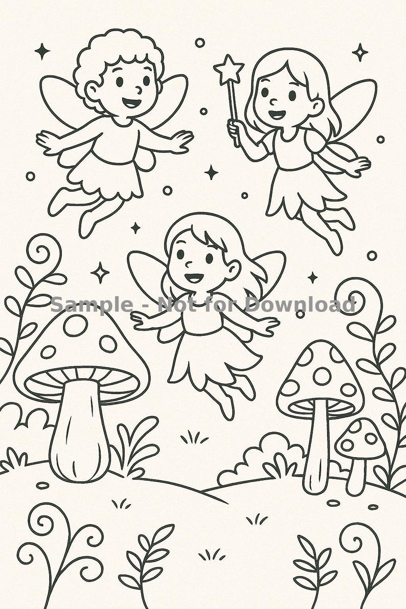 Enchanting Fairy Coloring Pages for Kids - Printable Fairy Activity ...