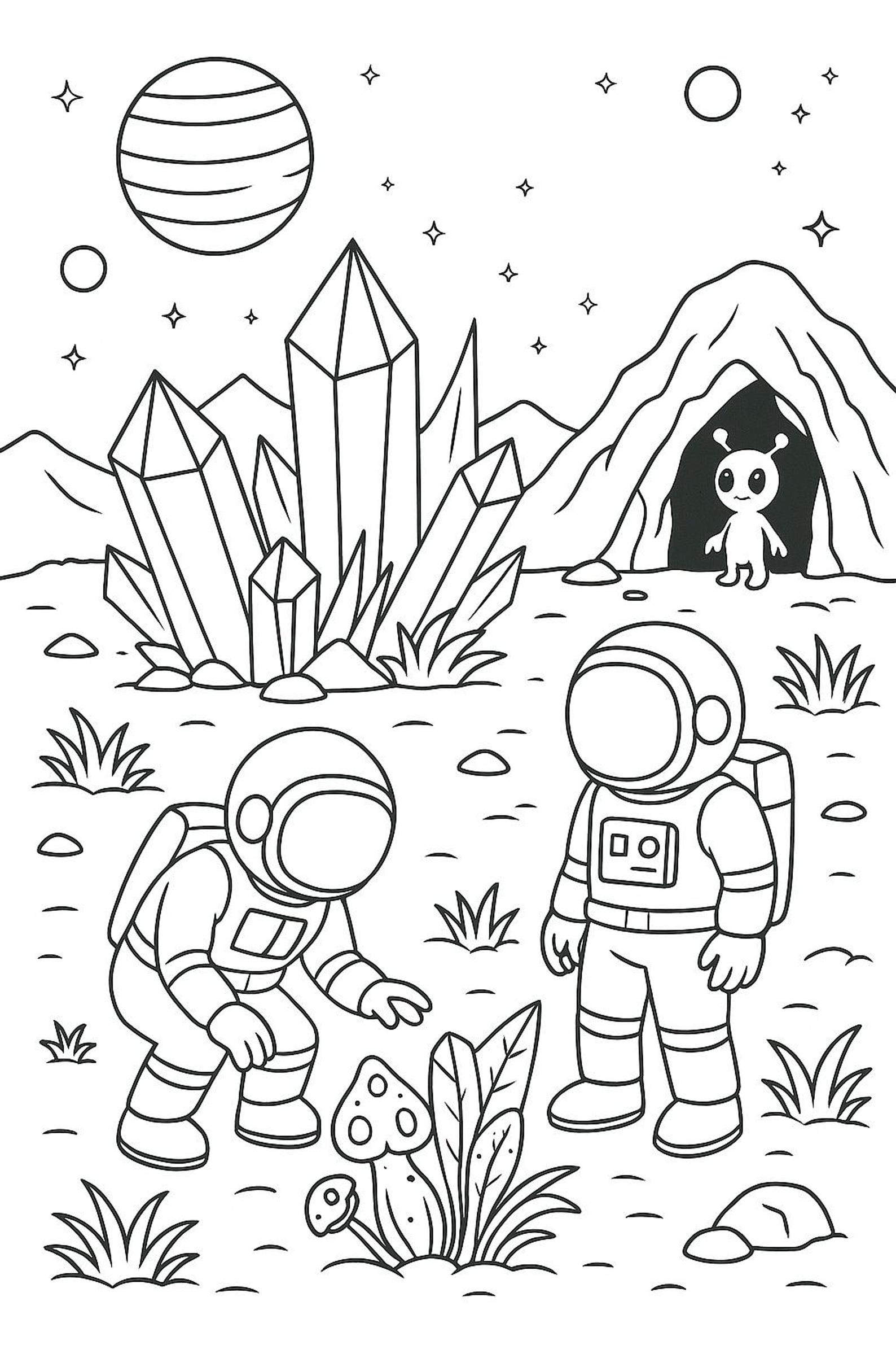 Space Coloring Pages for Kids – Printable Astronaut, Rocket & Alien ...