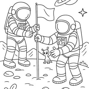 Space Coloring Pages for Kids – Printable Astronaut, Rocket & Alien ...