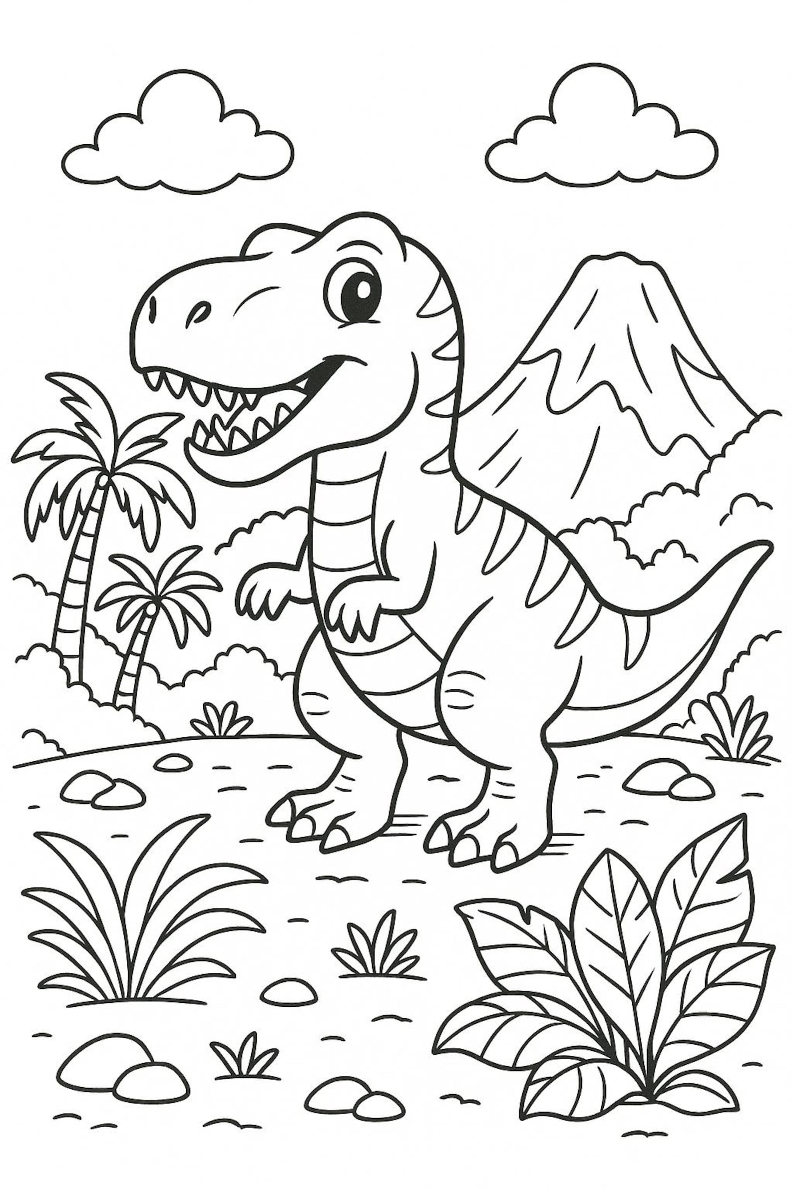 Printable Dinosaur Coloring Pages for Kids – 5 Fun Dino Designs | T-rex ...