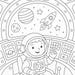 Space Coloring Pages for Kids – Printable Astronaut, Rocket & Alien ...