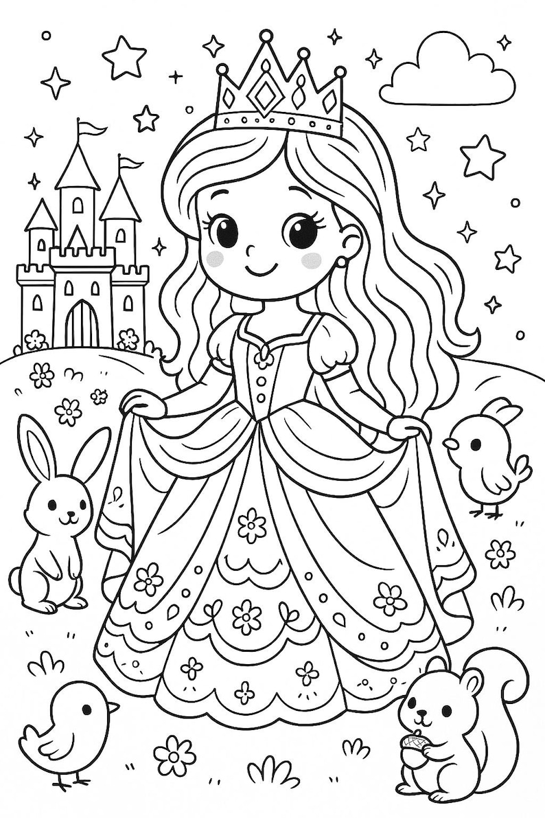 Enchanting Princess Coloring Pages for Kids - Printable Princess ...