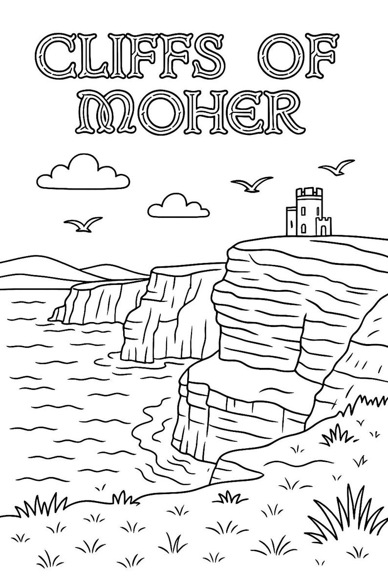 Ireland Coloring Pages – Printable Landmarks & Celtic Art | St. Patrick ...