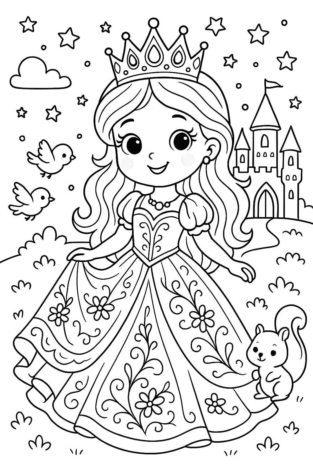 Enchanting Princess Coloring Pages for Kids - Printable Princess ...