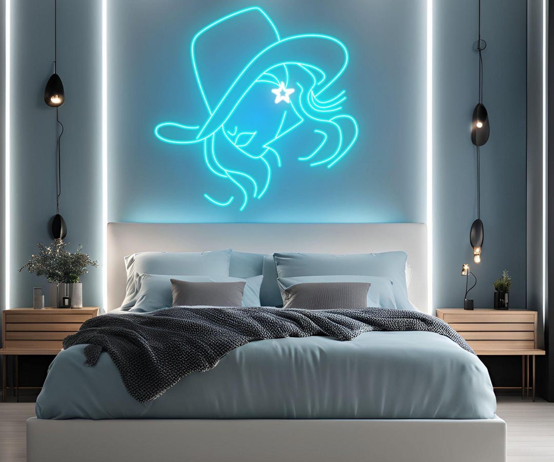 Girl Line Art Neon Sign, Pretty Girl Led Light, Beauty Saloon Wall ...