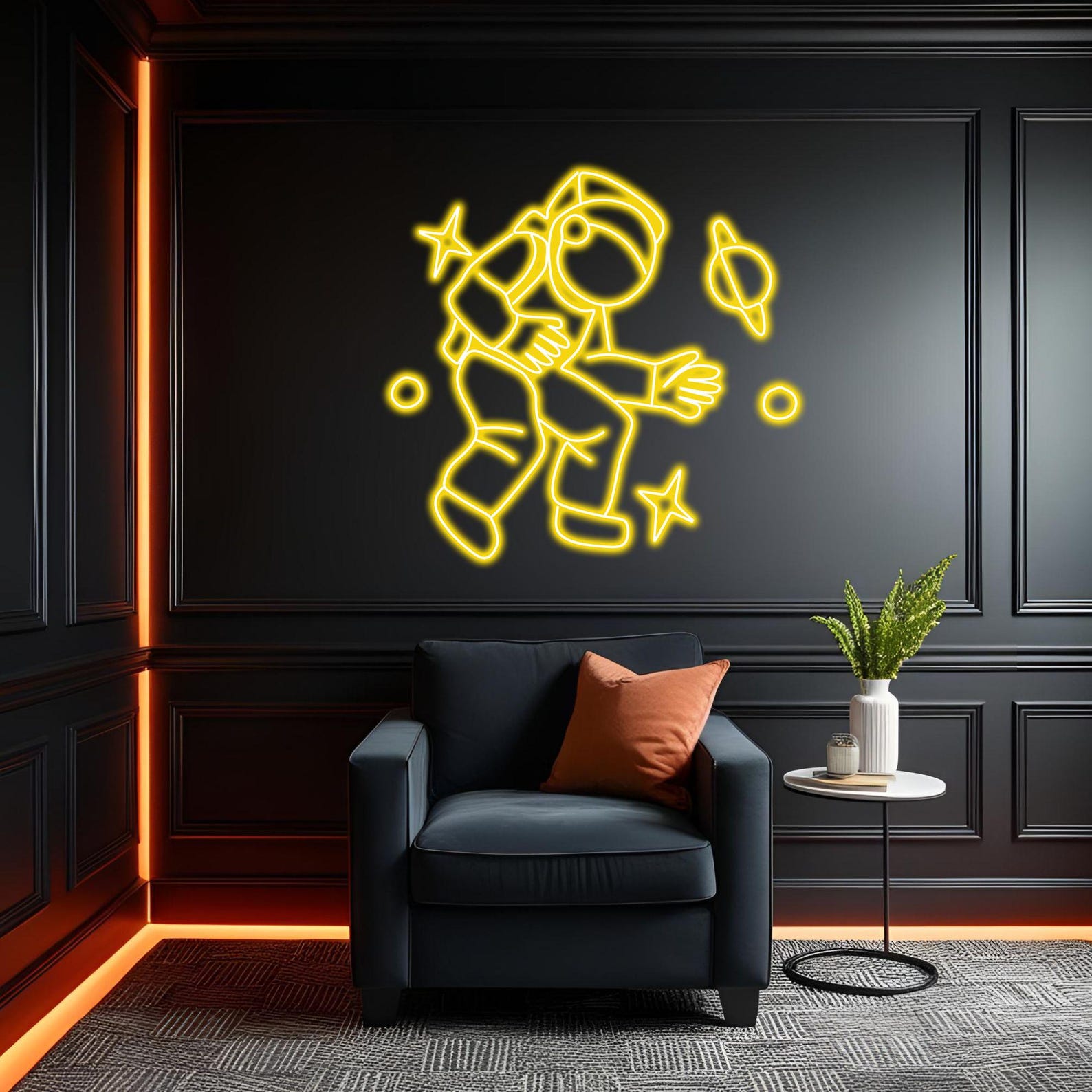 Astronaut Neon Sign, Space Theme LED Wall Light With Planets and Stars ...