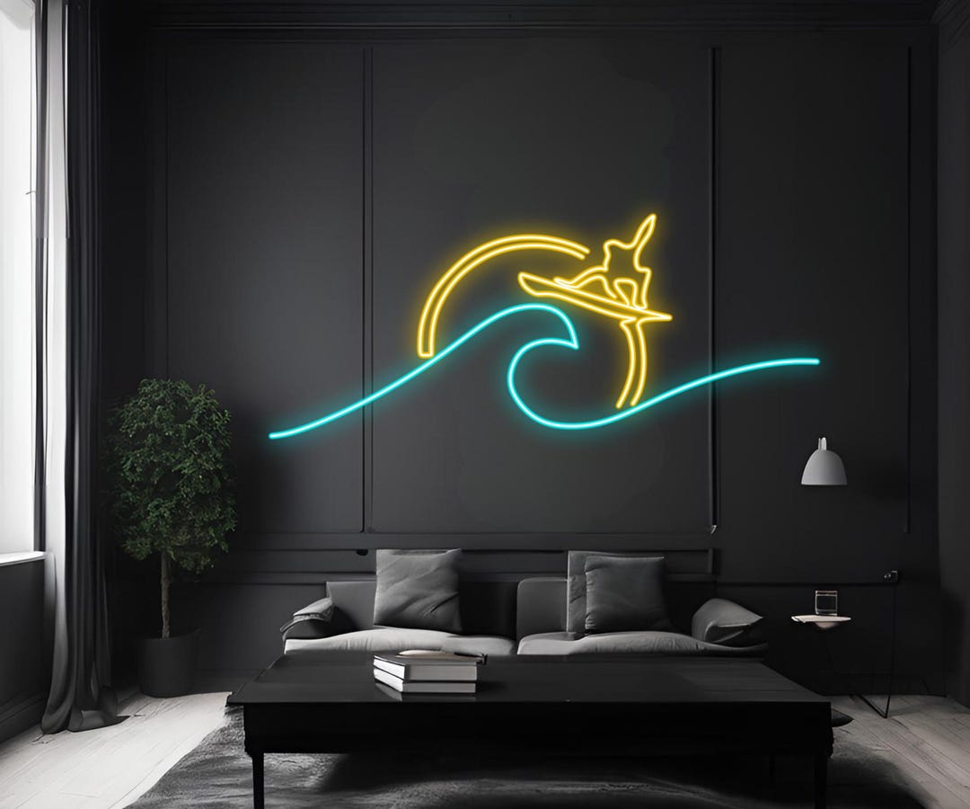 Surfing Neon Sign, Ocean Wave LED Light, Surf Club LED Wall Sign, Beach ...