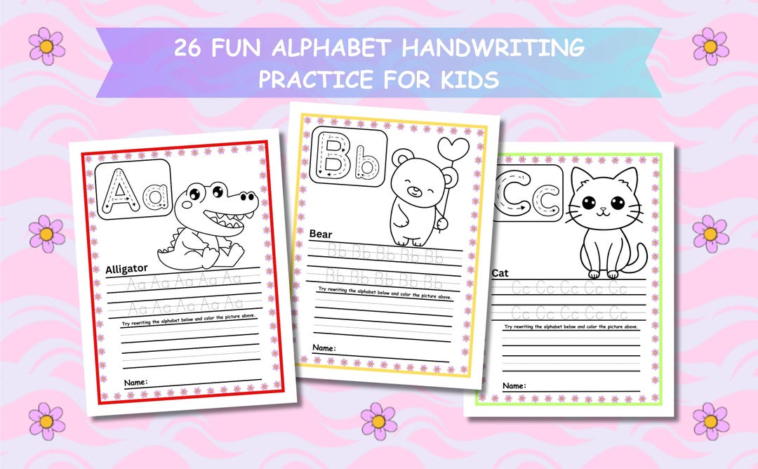 ABC Animal Tracing Worksheets | Fun Alphabet Handwriting Practice for ...