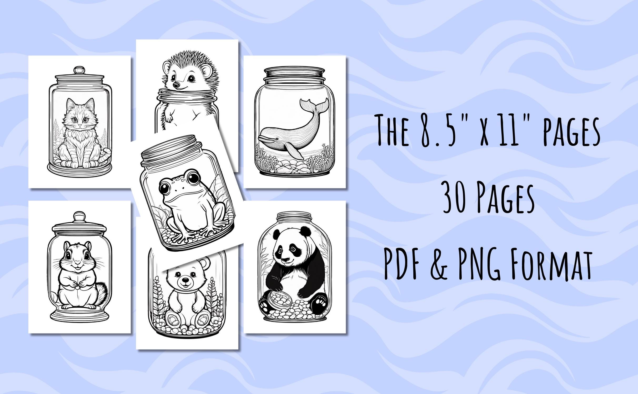 Jar of Wonders Coloring Pages | Kawaii Animal Jars | Whimsical ...