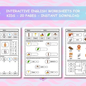 Fun ESL Vocabulary Worksheets for Kids: Interactive English Learning ...
