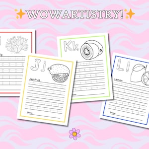 ABC Tracing Worksheets With Fruits – Fun Handwriting Practice for ...