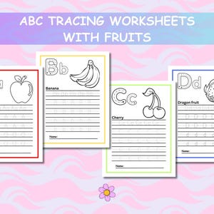 ABC Tracing Worksheets With Fruits – Fun Handwriting Practice for ...