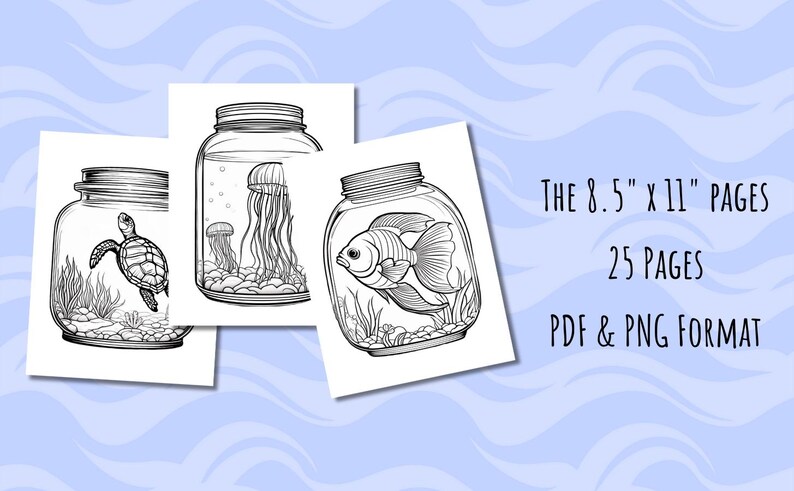 Enchanted Ocean Jars Coloring Pages | Underwater Magic in a Jar ...