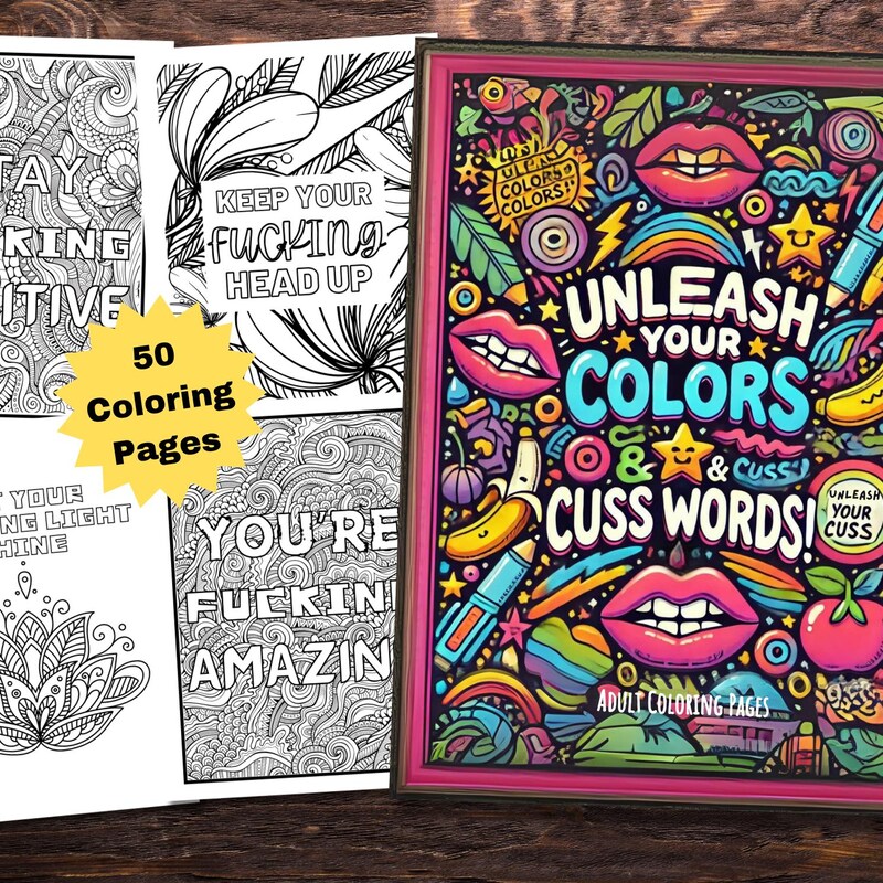Swear Word Coloring Pages - Etsy