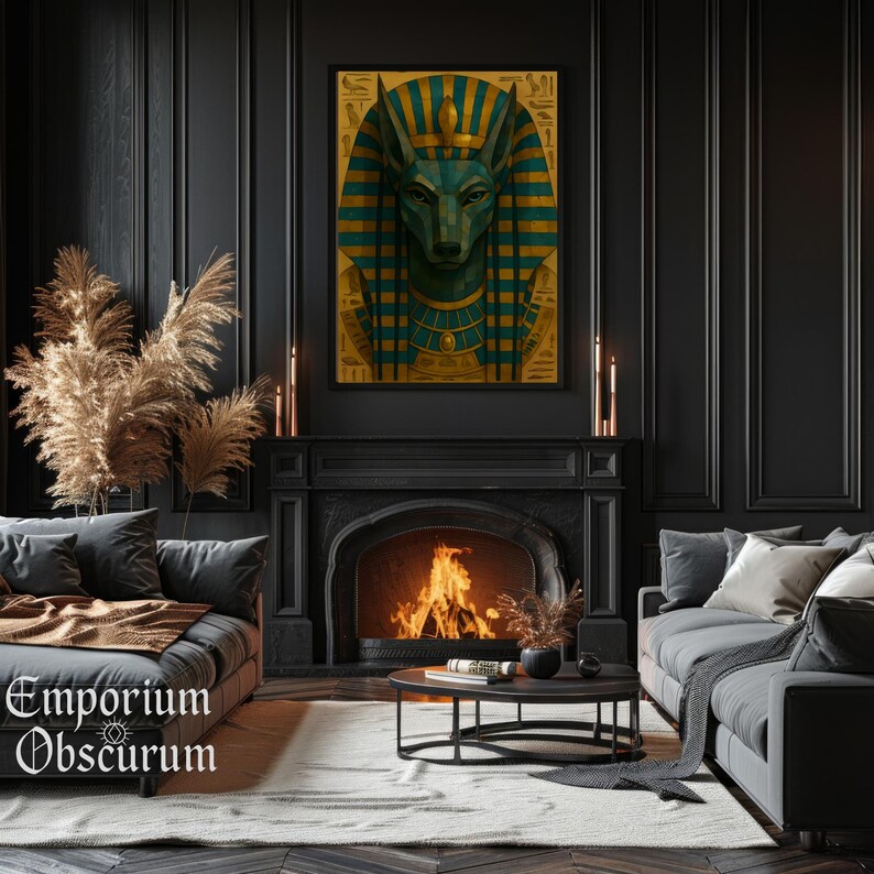 Anubis Egyptian Deity Digital Wall Art, Ancient Egyptian Deities God of ...