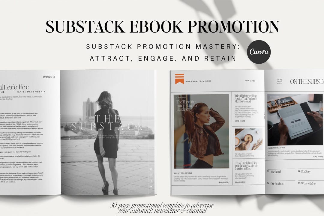 Substack Newsletter Template | Ebook Promotion Template | Digital ...