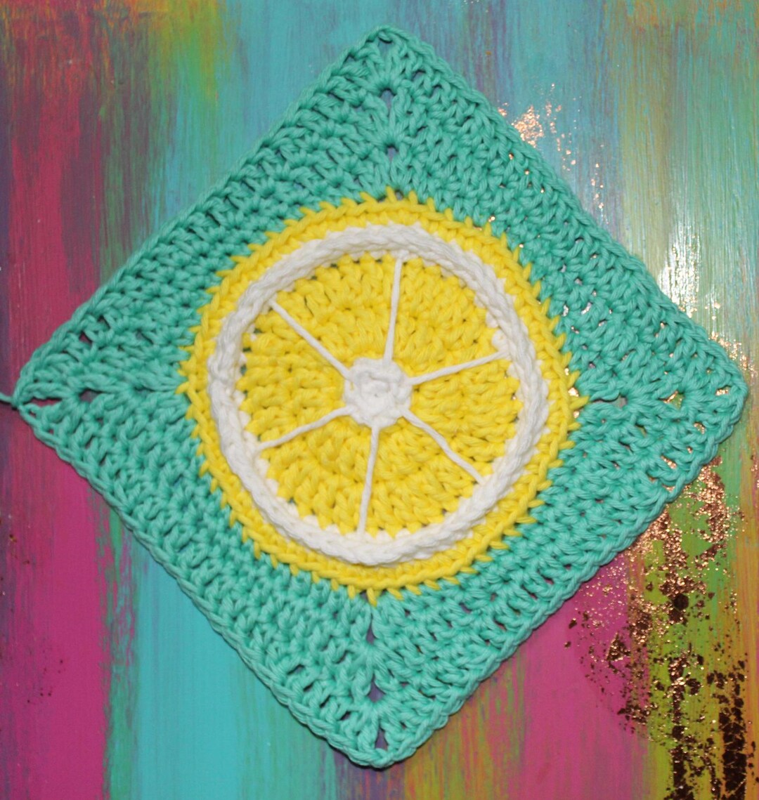 Lemon Slice - Square Crochet Pattern by Artattackrn - Etsy