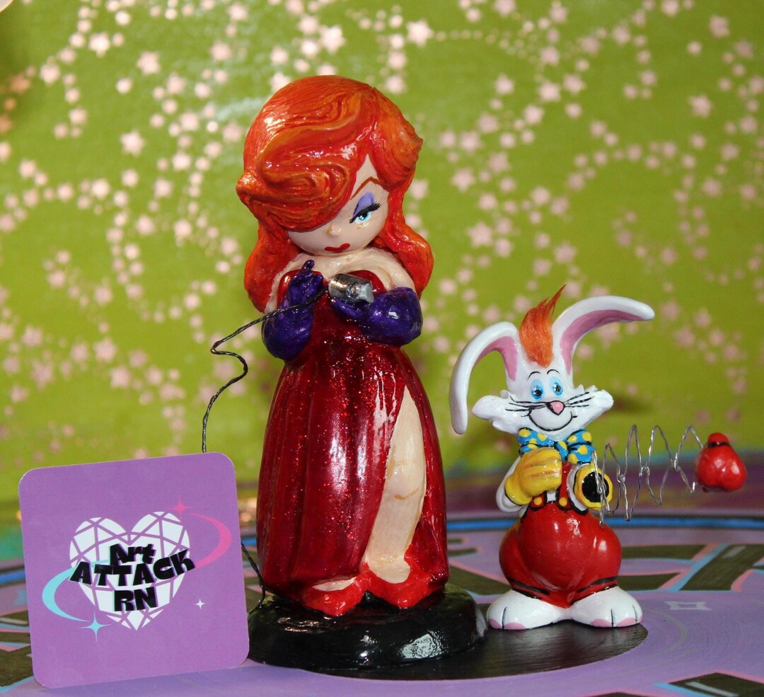 Jessica Rabbit & Roger Rabbit - Altered Precious Moments Figurines - Etsy
