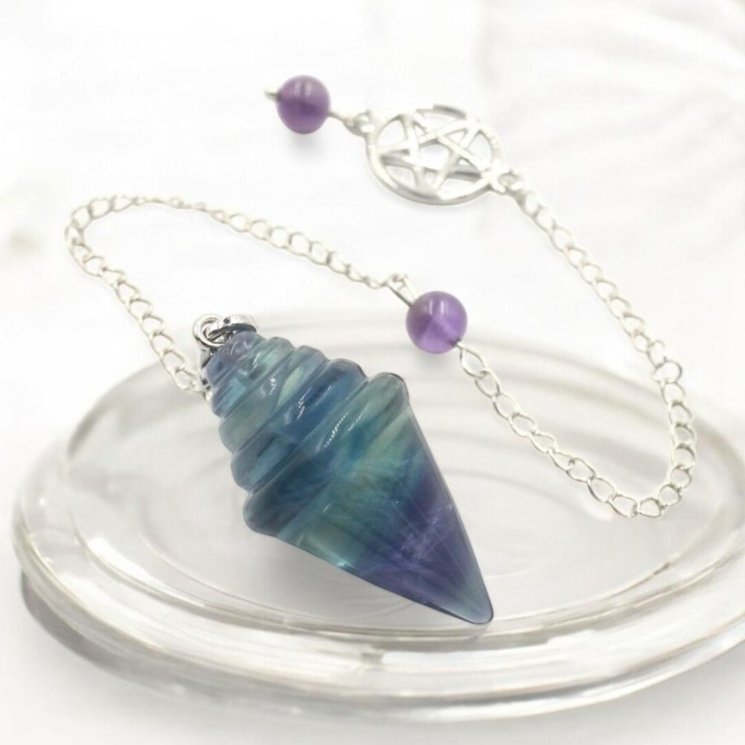 Mystic Fluorite Pendulum Crystal Divination Stupa Crystal Pendant for ...