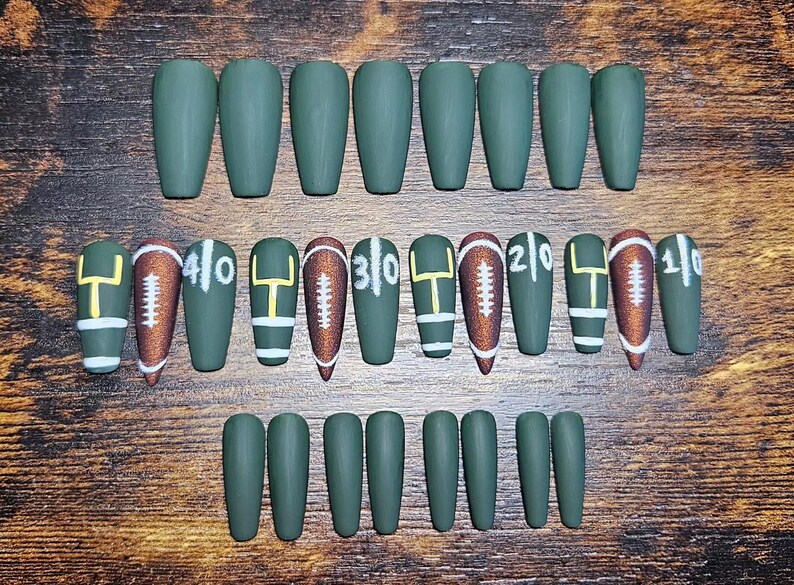 Football Game Day - Long Coffin and Stiletto - Handcrafted Custom Press ...