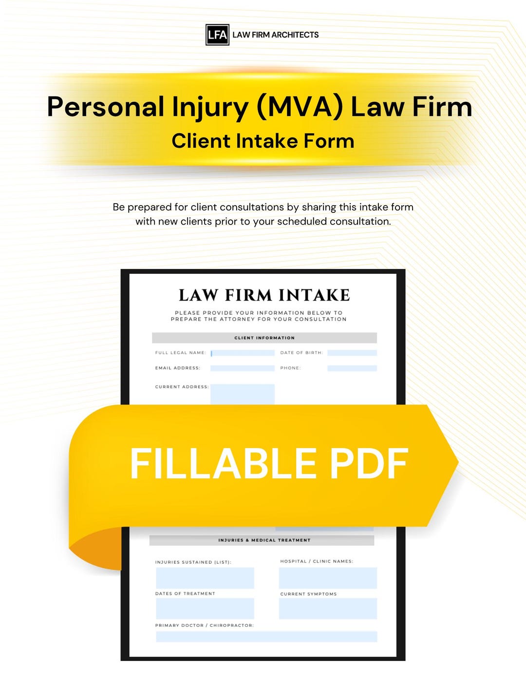 Personal Injury Client Intake Form | Motor Vehicle Accident (MVA) Law ...