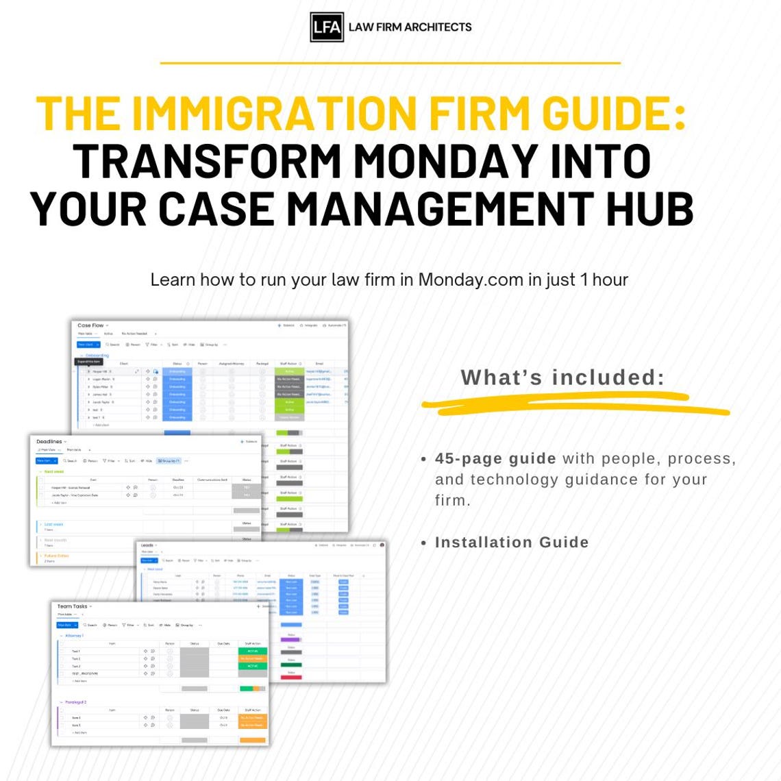 Law Firm Case Management Hub Blueprint for Monday.com - Build Your Firm ...