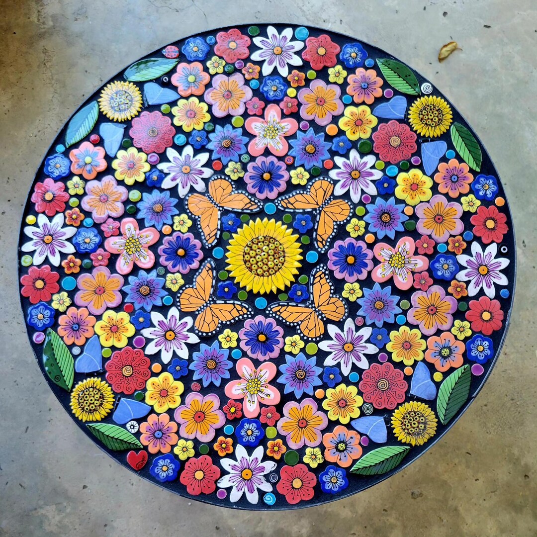 Mosaic Monarch Butterfly Table - Etsy