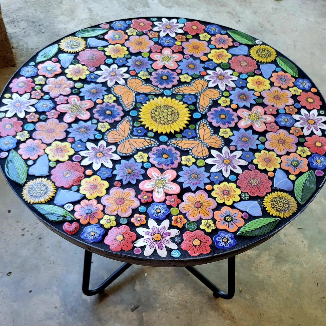 Mosaic Monarch Butterfly Table - Etsy