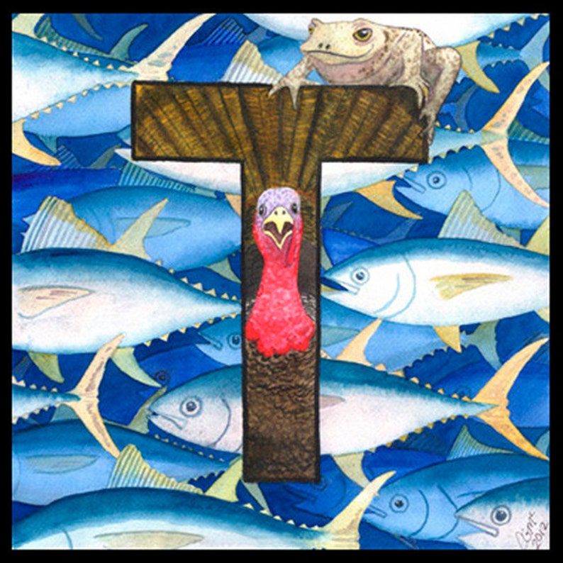 T Tuna & Turkey t Spelletoes Alphabet Placard - Etsy