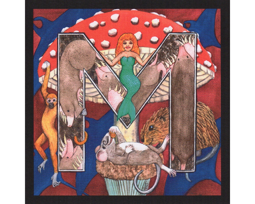 M is for Mole Spelletoes Alphabet Placard - Etsy