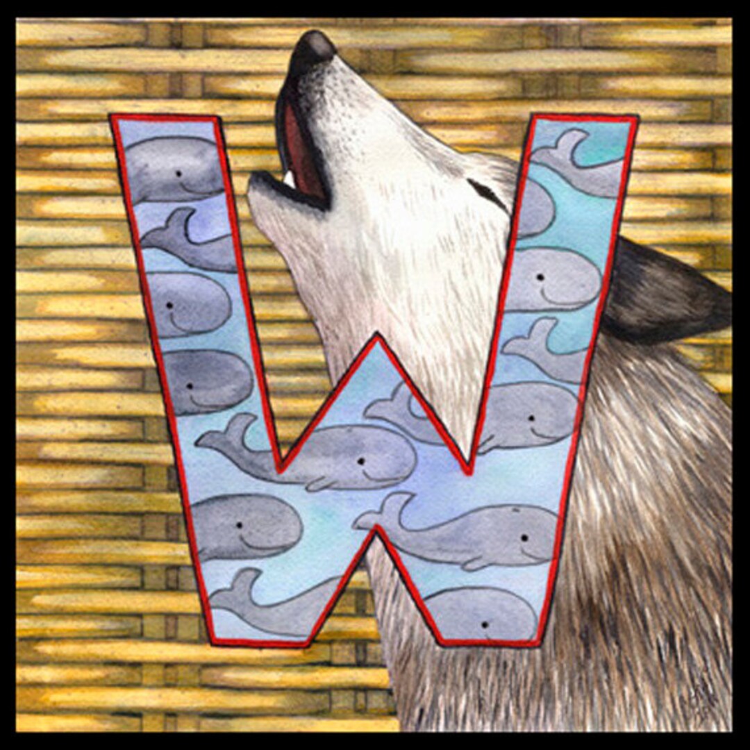 W Whales a Wolf and Wicker on This w Spelletoes - Etsy UK
