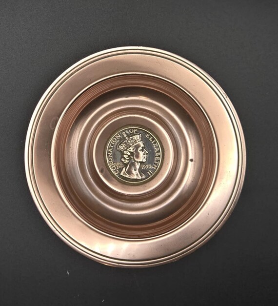 1953 Coronation of Elizabeth ii Vintage Copper Trinke… - Gem