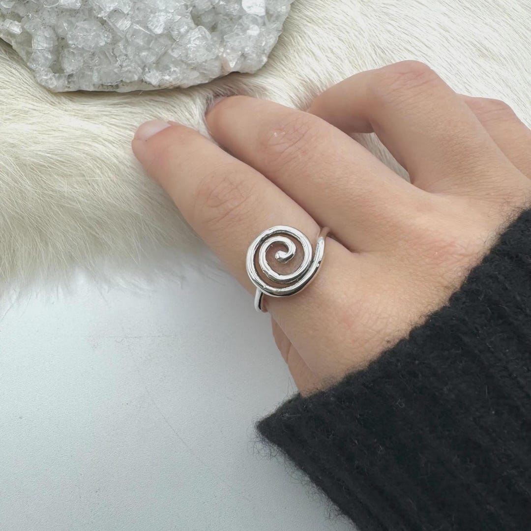 Sterling Silver Spiral Ring - Etsy