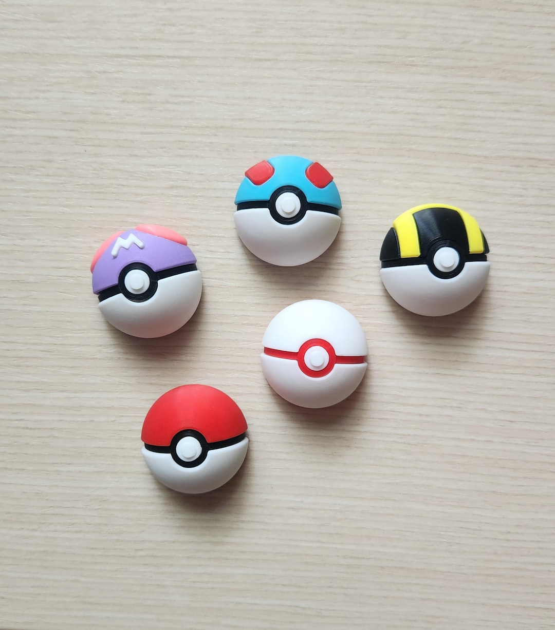 Pokeball Magnets, 3D Printed - Poke Ball, Great Ball, Ultra Ball ...