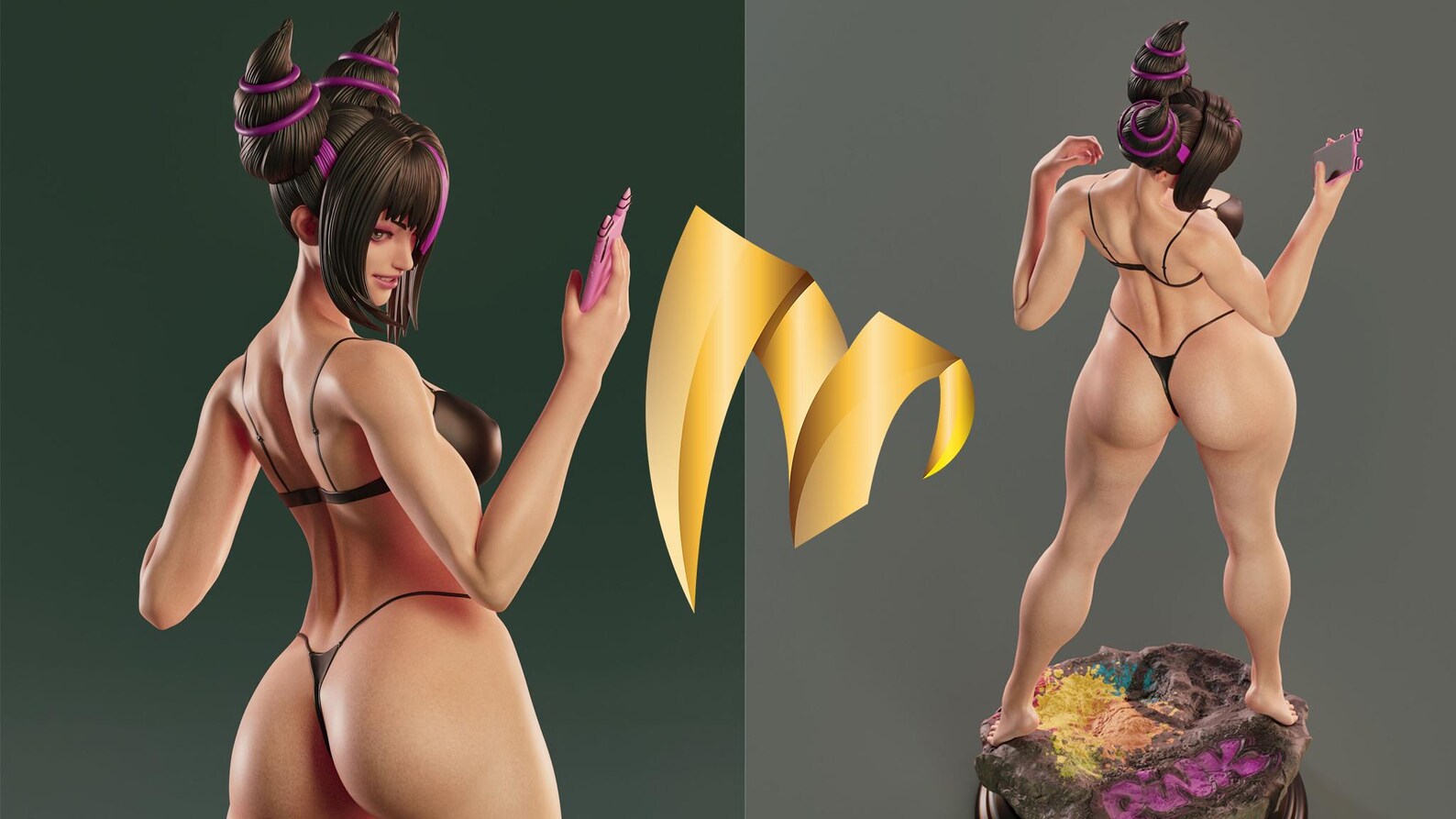 NSFW + 通常の STL モデル Juri Han パジャマ (ピース) - Etsy 日本